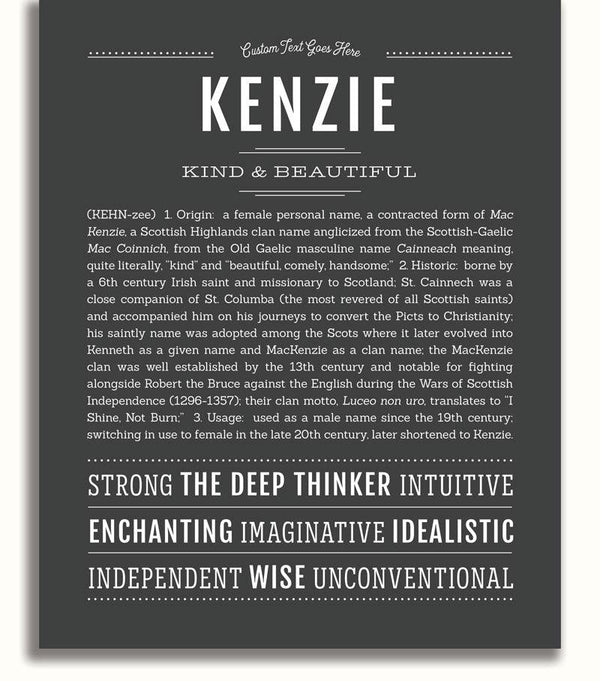 Kenzie | Name Art Print - Personalized Custom Gifts – Name Stories