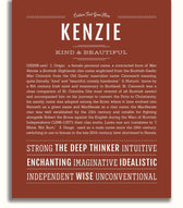 Kenzie | Name Art Print – Name Stories