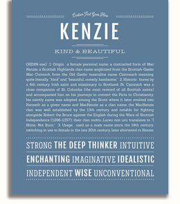Kenzie | Name Art Print – Name Stories