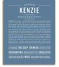 Kenzie Personalized Name Meaning Art Prints – Name Stories