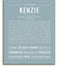 Kenzie | Name Art Print – Name Stories