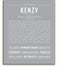 Kenzy Personalized Name Meaning Art Prints – Name Stories