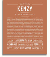 Kenzy | Name Art Print – Name Stories