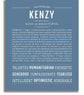 Kenzy Personalized Name Meaning Art Prints – Name Stories