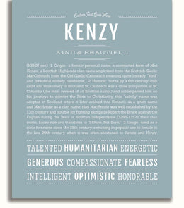 Kenzy | Name Art Print – Name Stories