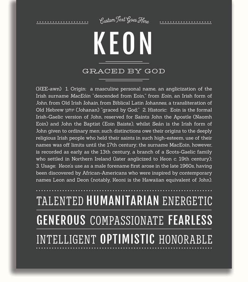 Keon | Name Art Print – Name Stories