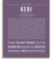 Keri Personalized Name Meaning Art Prints – Name Stories
