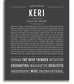 Keri Personalized Name Meaning Art Prints – Name Stories
