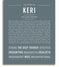 Keri | Name Art Print – Name Stories