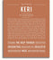 Keri Personalized Name Meaning Art Prints – Name Stories