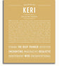 Keri Personalized Name Meaning Art Prints – Name Stories