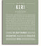 Keri Personalized Name Meaning Art Prints – Name Stories
