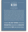 Keri Personalized Name Meaning Art Prints – Name Stories
