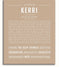 Kerri Personalized Name Meaning Art Prints – Name Stories