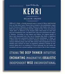 Kerri Personalized Name Meaning Art Prints – Name Stories