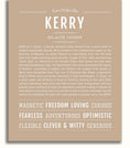 Kerry Personalized Name Meaning Art Prints – Name Stories