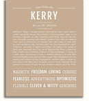 Kerry Personalized Name Meaning Art Prints – Name Stories