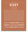 Kerry Personalized Name Meaning Art Prints – Name Stories