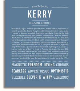 Kerry Personalized Name Meaning Art Prints – Name Stories