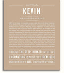 Kevin Personalized Name Meaning Art Prints – Name Stories