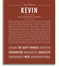 Kevin Personalized Name Meaning Art Prints – Name Stories