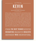 Kevin Personalized Name Meaning Art Prints – Name Stories