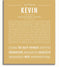 Kevin Personalized Name Meaning Art Prints – Name Stories
