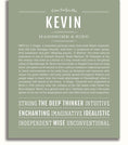 Kevin Personalized Name Meaning Art Prints – Name Stories