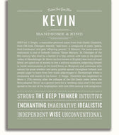 Kevin Personalized Name Meaning Art Prints – Name Stories