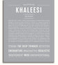 Khaleesi | Name Art Print – Name Stories