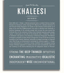 Khaleesi | Name Art Print – Name Stories