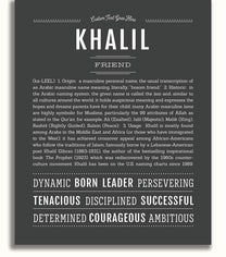 Khalil Personalized Name Meaning Art Prints – Name Stories