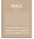 Khalil Personalized Name Meaning Art Prints – Name Stories
