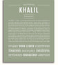 Khalil Personalized Name Meaning Art Prints – Name Stories