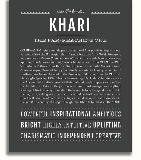 Khari | Name Art Print - Personalized Custom Gifts – Name Stories