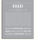 Khari Personalized Name Meaning Art Prints – Name Stories