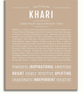Khari Personalized Name Meaning Art Prints – Name Stories
