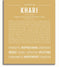 Khari Personalized Name Meaning Art Prints – Name Stories