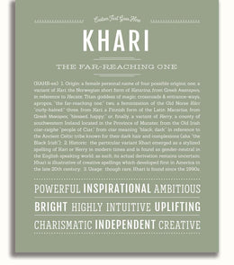 Khari | Name Art Print – Name Stories