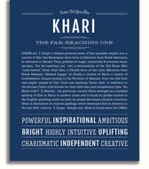 Khari Personalized Name Meaning Art Prints – Name Stories