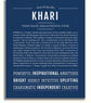 Khari Personalized Name Meaning Art Prints – Name Stories