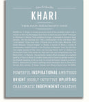 Khari Personalized Name Meaning Art Prints – Name Stories