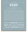 Khari Personalized Name Meaning Art Prints – Name Stories