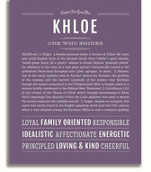 Khloe | Name Art Print – Name Stories