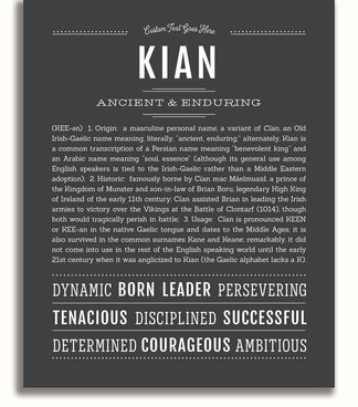 Kian | Name Art Print – Name Stories