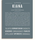 Kiana | Name Art Print – Name Stories