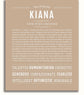 Kiana | Name Art Print – Name Stories
