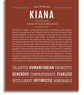 Kiana | Name Art Print – Name Stories