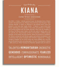 Kiana | Name Art Print - Personalized Custom Gifts – Name Stories