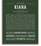 Kiana | Name Art Print – Name Stories